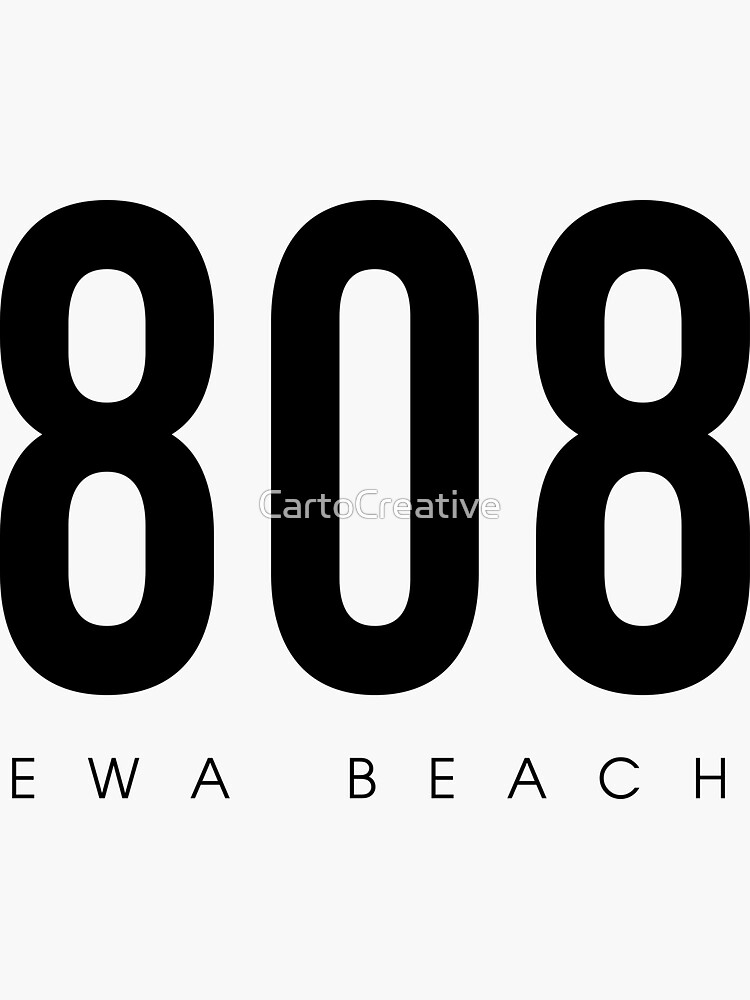 "Ewa Beach, HI - 808 Area Code design" Sticker for Sale by ...