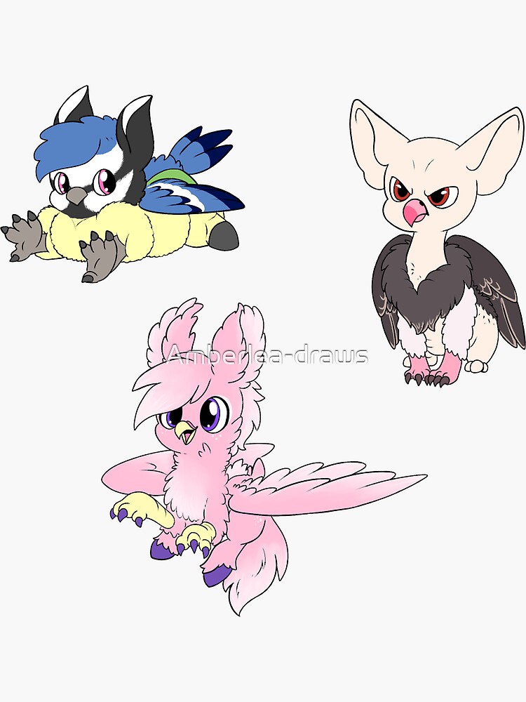 "Baby Griff Sticker Set 1" Sticker by Amberlea-draws | Redbubble