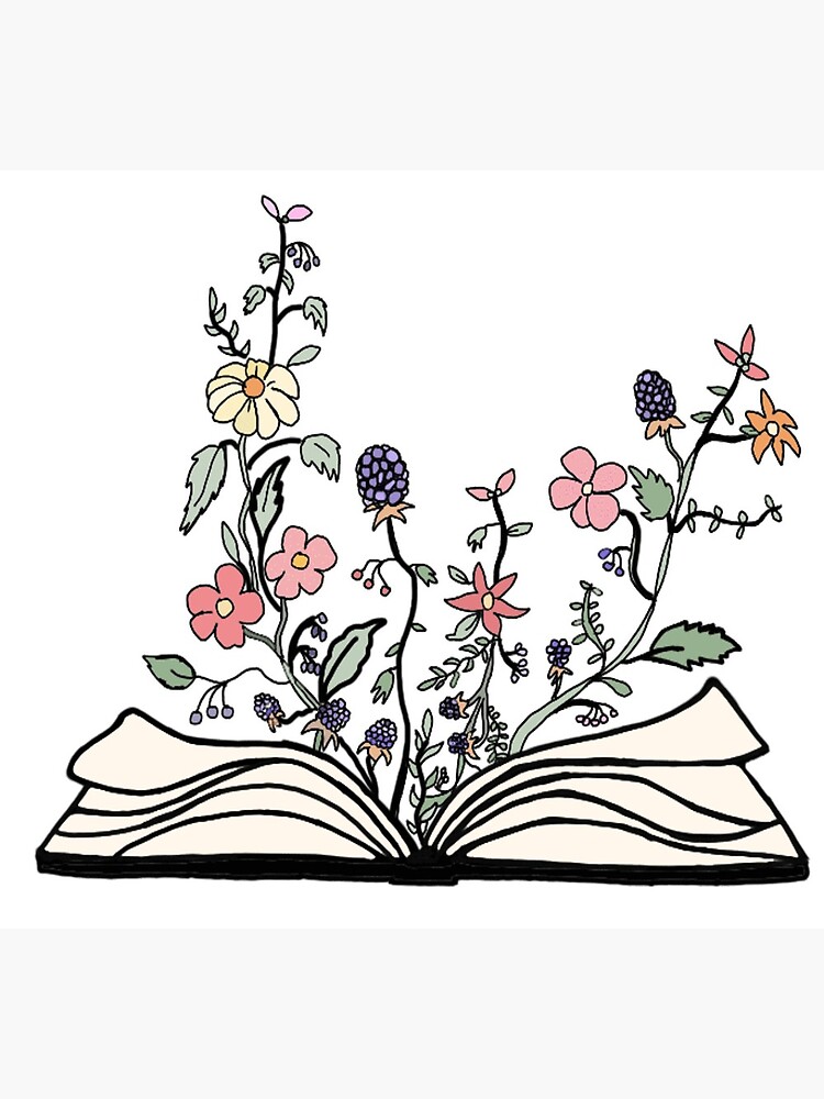 "flowers growing from book " Art Print for Sale by andilynnf | Redbubble