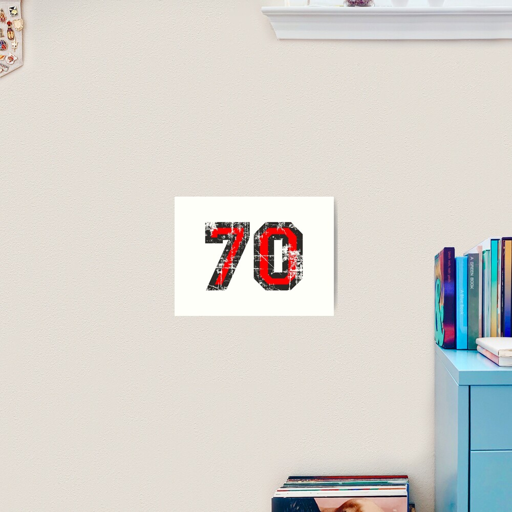 "Number 70 Black/Red Vintage 70th Birthday Design" Art Print by ...