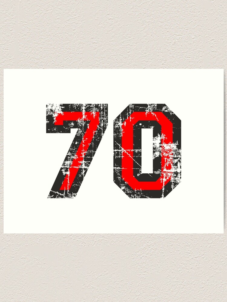 "Number 70 Black/Red Vintage 70th Birthday Design" Art Print by ...
