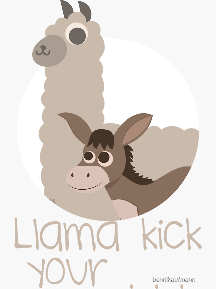 "Llama kick your ass" Sticker by bennikaufmann | Redbubble