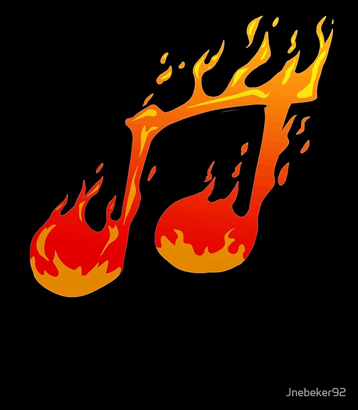 "Fire music note drawing" by Jnebeker92 | Redbubble