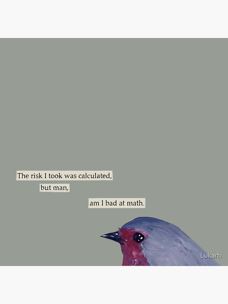 "Calculated risk" Sticker for Sale by Lukarh | Redbubble