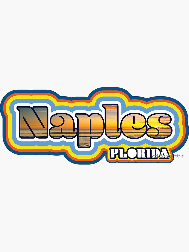 "Naples Florida Vintage Sunset Beach" Sticker for Sale by crickmonster ...