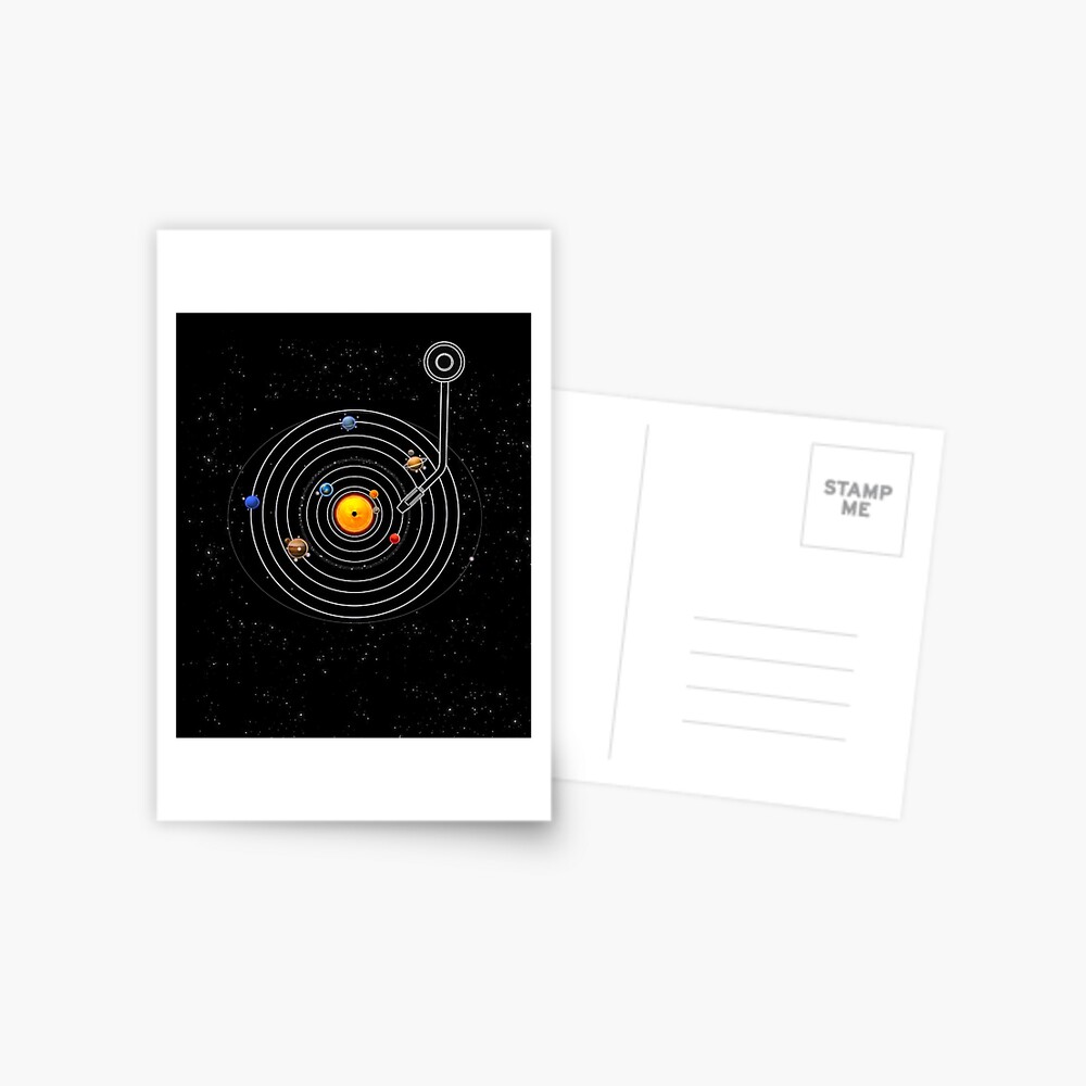"Solar System Vinyl Record" Postcard by Delta12Designs | Redbubble
