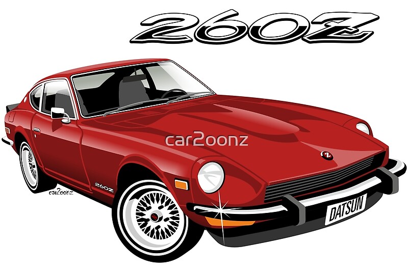 "Datsun 260Z red" by car2oonz | Redbubble