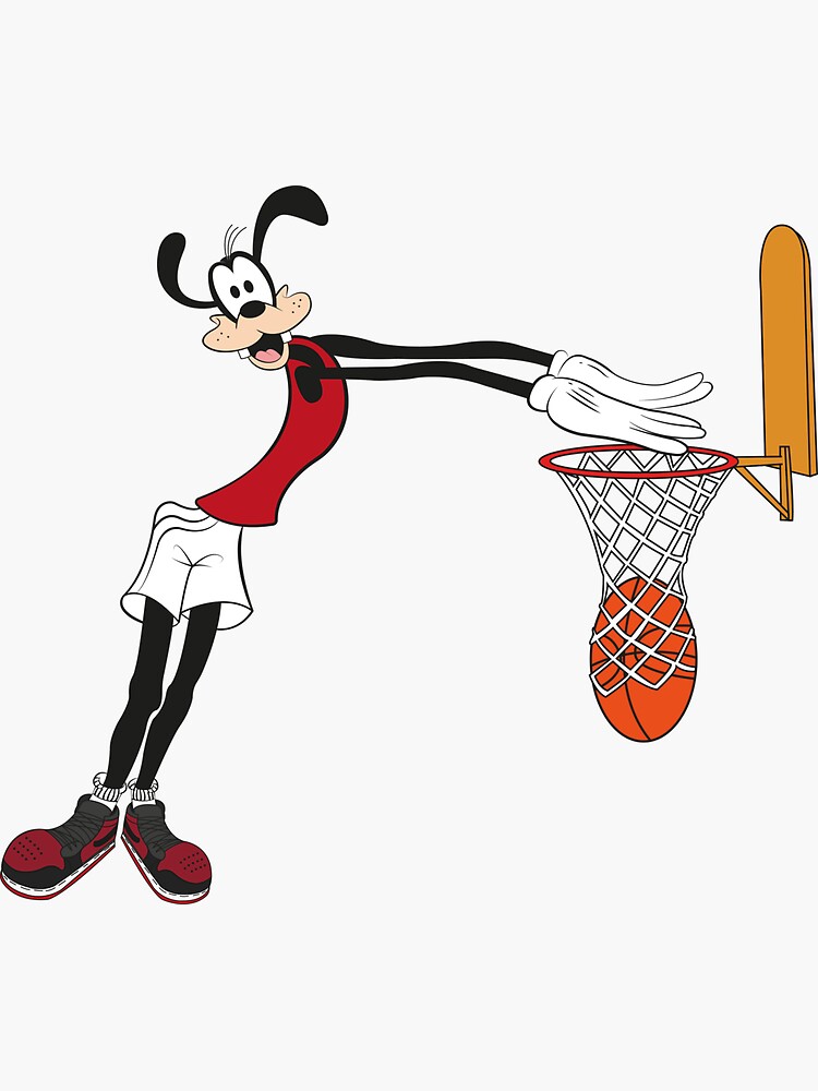 "Goofy playing basketball" Sticker for Sale by NicolasDesign86 | Redbubble