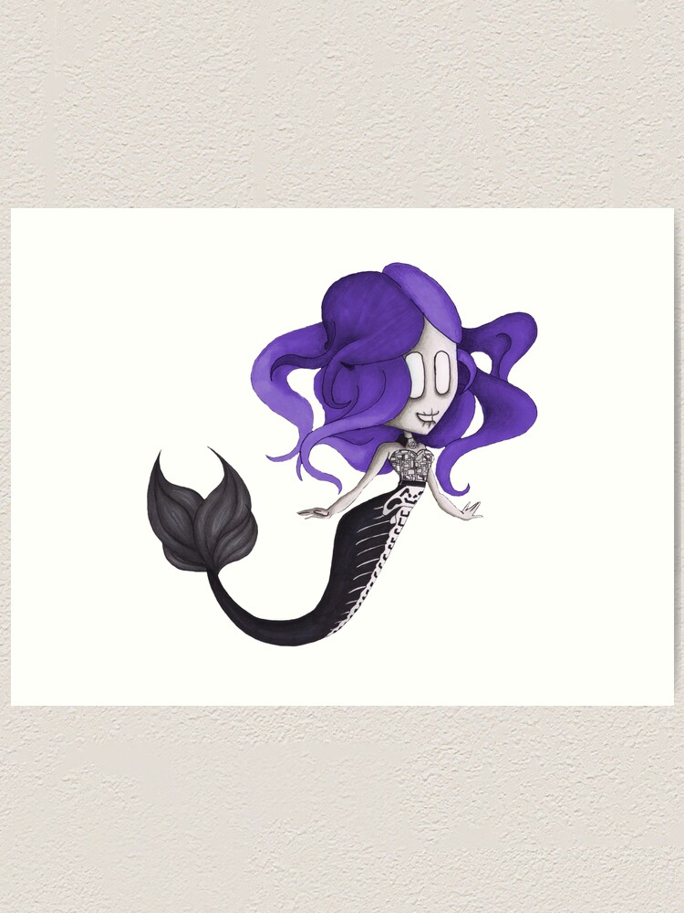 "Skeleton siren" Art Print by darkrevette | Redbubble