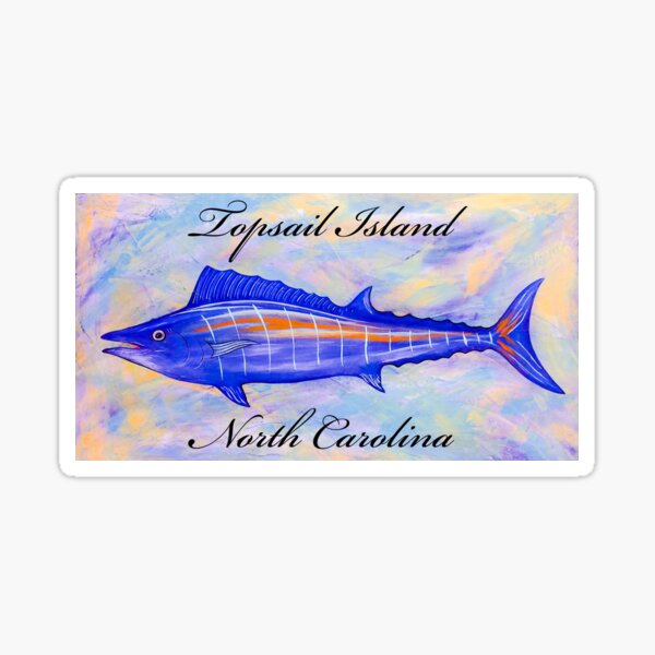 "Topsail Island Wahoo " Sticker for Sale by barryknauff | Redbubble