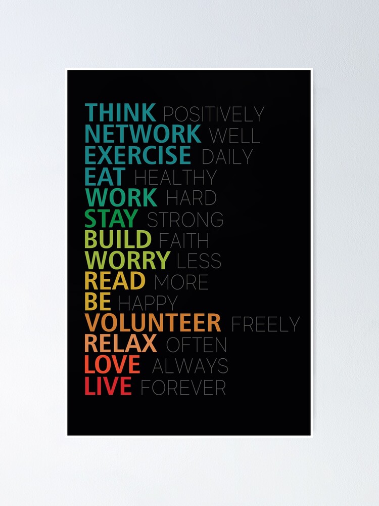 "Think positively multicolor trendy art" Poster for Sale by ...