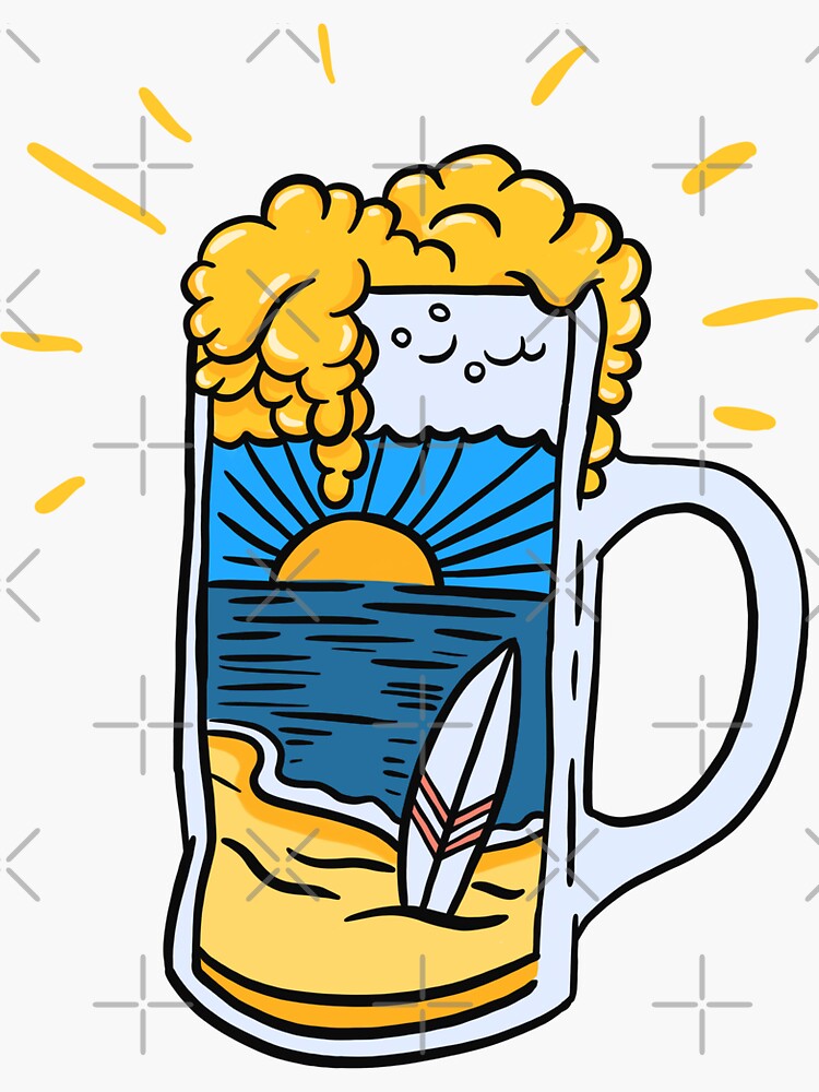 "Aesthetic Beer (Chill Holiday) II" Sticker for Sale by isstgeschichte ...