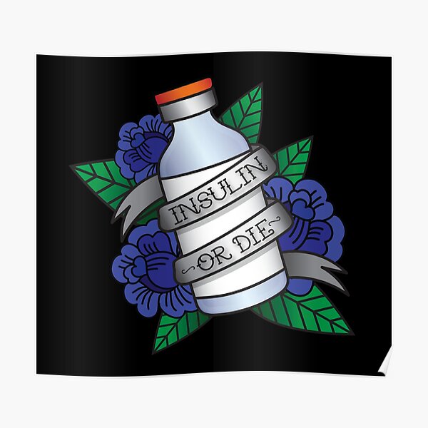 "Type 1 Diabetes T1D Awareness Design Insulin Or Die Sailor Tattoo Walk ...
