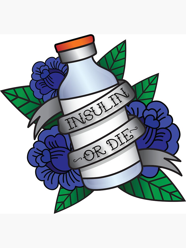 "Type 1 Diabetes T1D Awareness Design Insulin Or Die Sailor Tattoo Walk ...