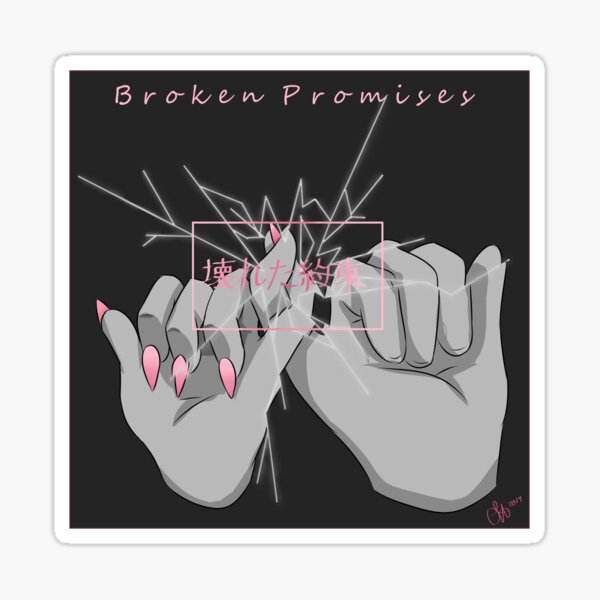 "Broken Promises" Sticker for Sale by xvaporeon | Redbubble