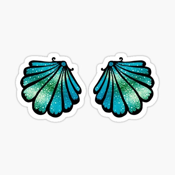 "Mermaid, sea shell, seashell, bra, bikini" Sticker for Sale by boom ...