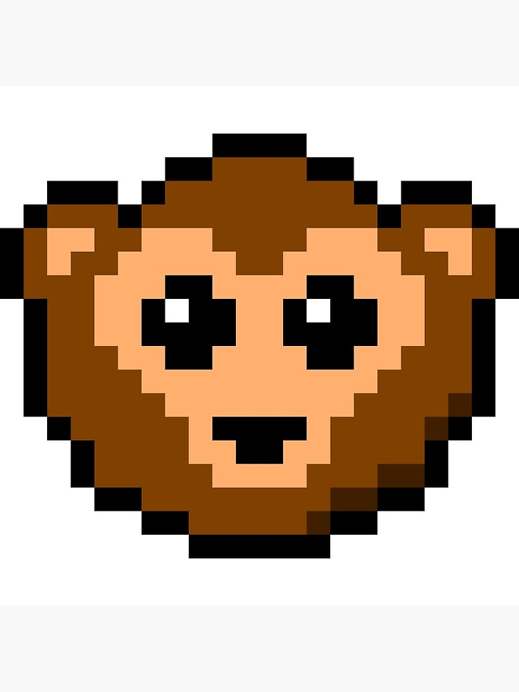 Lámina fotográfica «Caras Pixel Art - Mono» de quacksecho | Redbubble