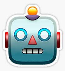 Robot Face Emoticon Stickers | Redbubble