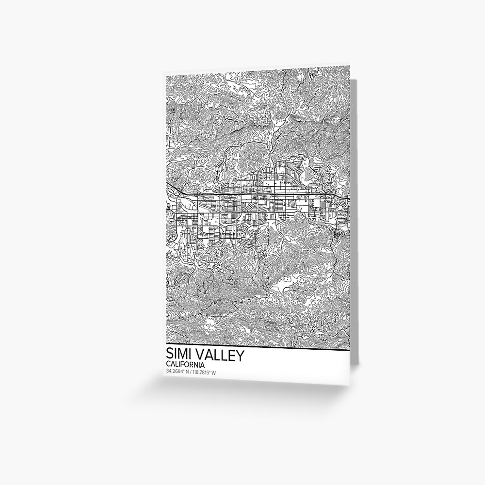 "Simi Valley map poster print wall art, California gift printable, Home ...