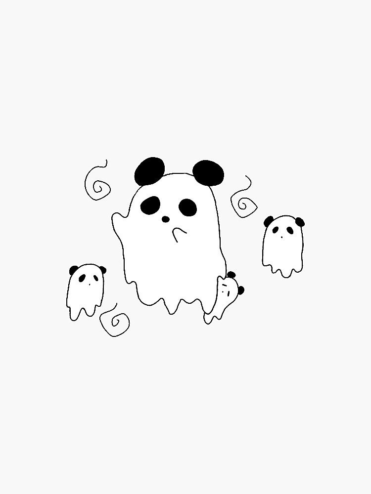 "Panda Ghosts" Sticker for Sale by Domo-bun | Redbubble