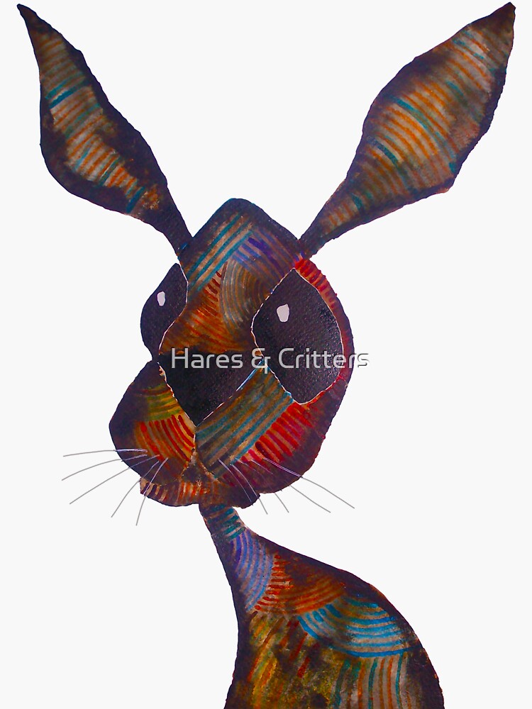 "PATCHWORK HARE h1268" Sticker by dbarker | Redbubble