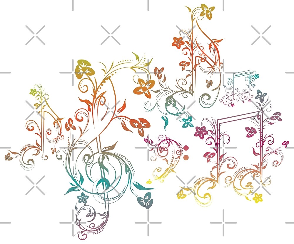 "Floral Music Notes 2" by AnnArtshock | Redbubble
