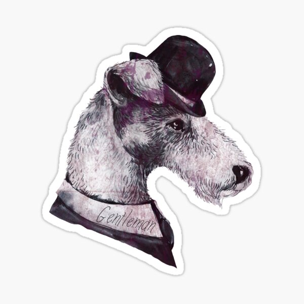 "Gentleman dog - four-legged in suit and hat Hundi" Sticker for Sale by ...