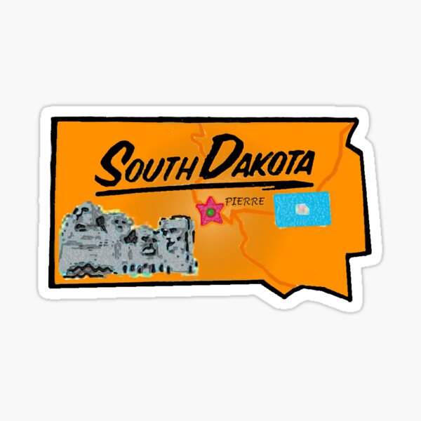 "South Dakota Tourist Map" Sticker for Sale by Havocgirl | Redbubble