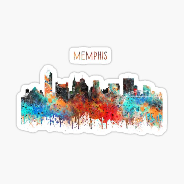 "Memphis, Memphis skyline, Memphis Florida, watercolor Memphis" Sticker ...