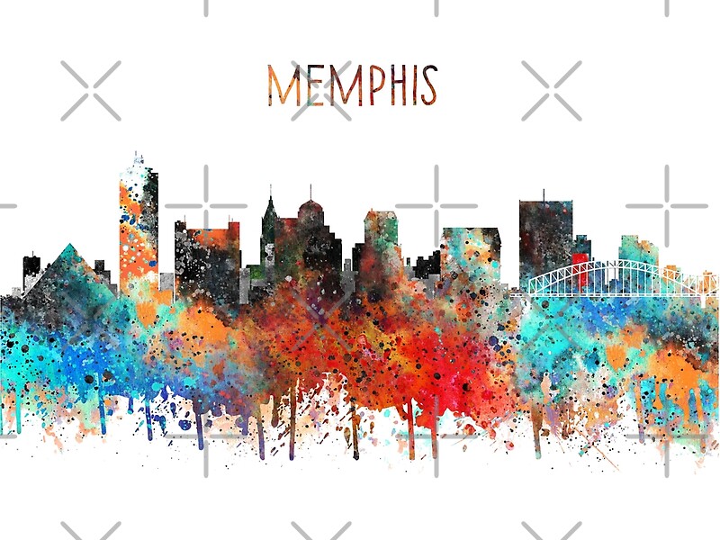 "Memphis, Memphis skyline, Memphis Florida, watercolor Memphis" by ...