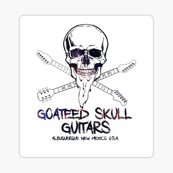 "Goateed Skull Guitars Logo " Sticker for Sale by havencandc | Redbubble