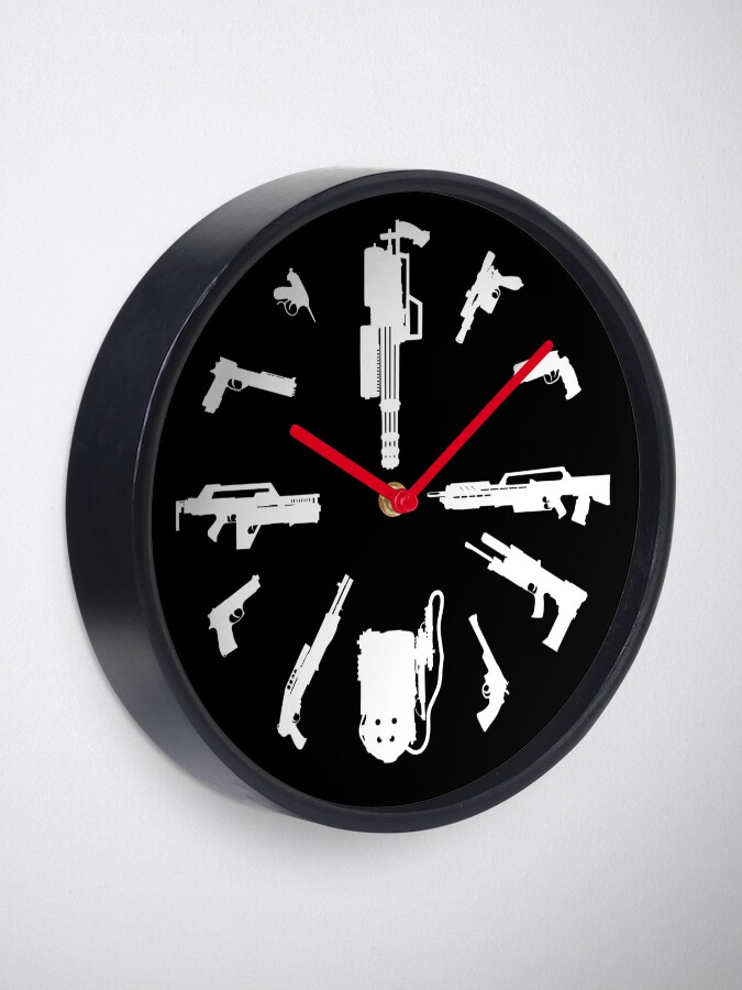 "Movie Weapon Clock" Clock for Sale by CCCDesign | Redbubble