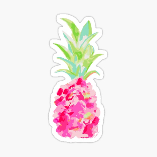 "Pink Pineapple Fiesta" Sticker for Sale by LIMEZINNIASDES | Redbubble