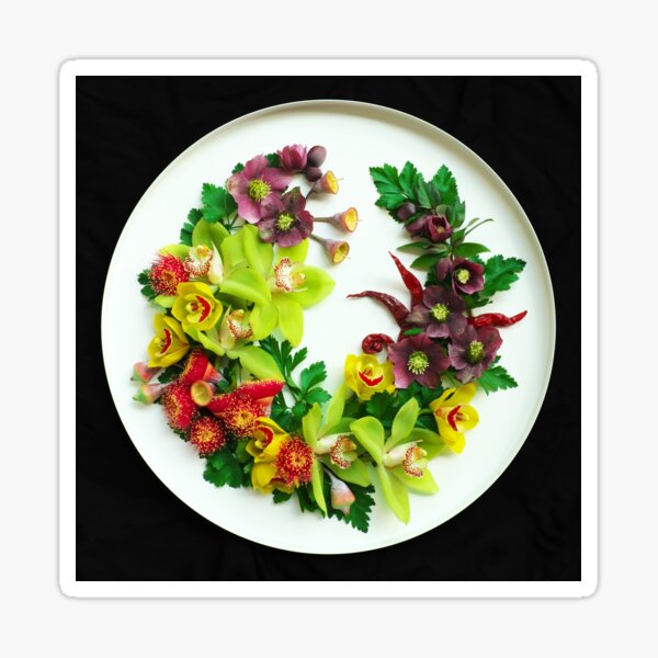 "mixed flower platter" Sticker for Sale by 3magpielane | Redbubble