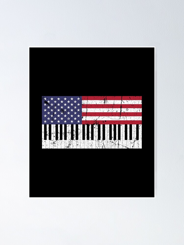 "American Flag Piano design" Poster by phoxydesign | Redbubble