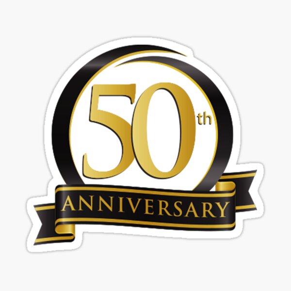 "50th Anniversary" Sticker by Pam069 | Redbubble