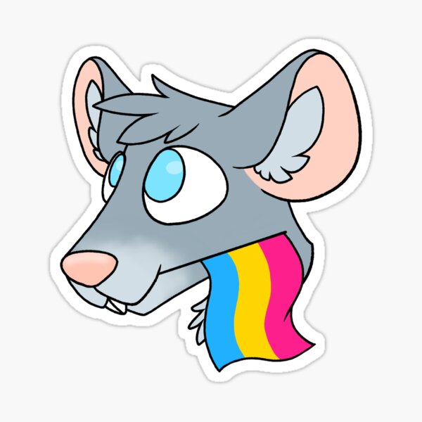 "Pansexual Pride Rat" Sticker by Redheadbadger | Redbubble
