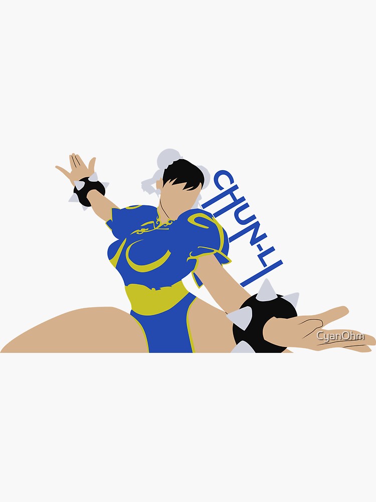 "Chun-Li SFV Minimalist Vector Trace" Sticker for Sale by CyanOhm ...