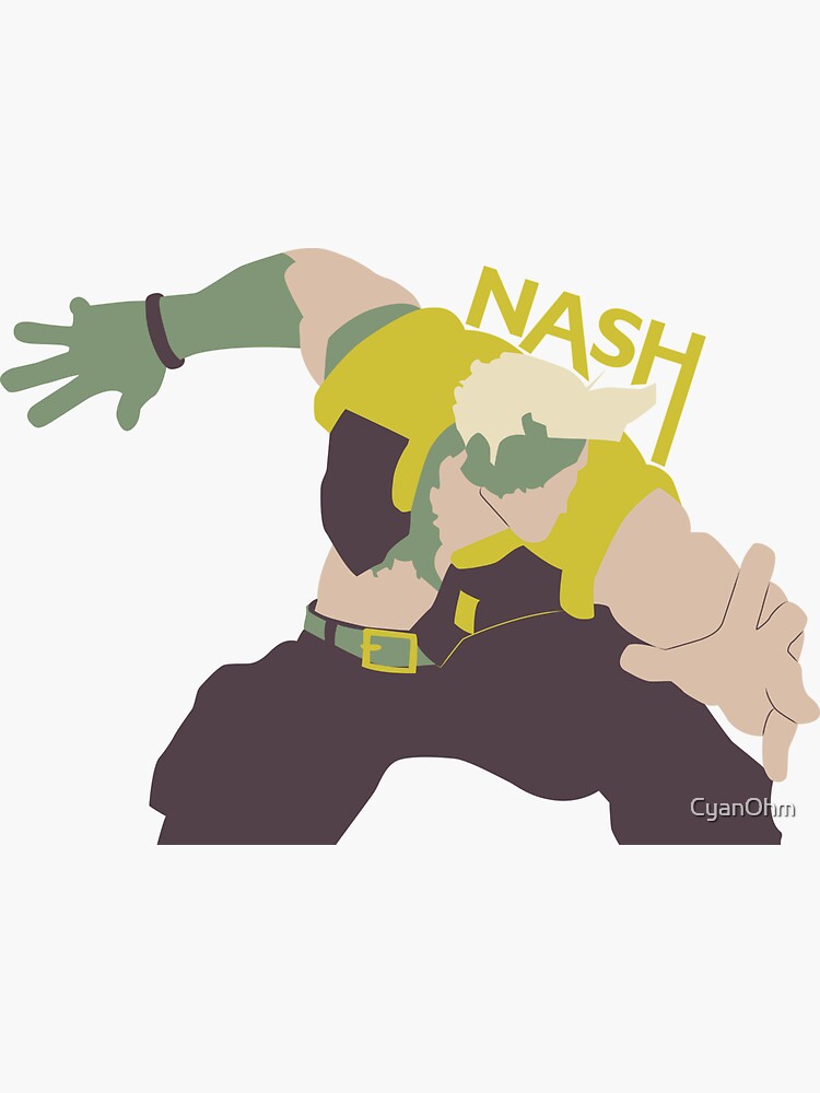 "Nash SFV Minimalist Vector Trace" Sticker for Sale by CyanOhm | Redbubble