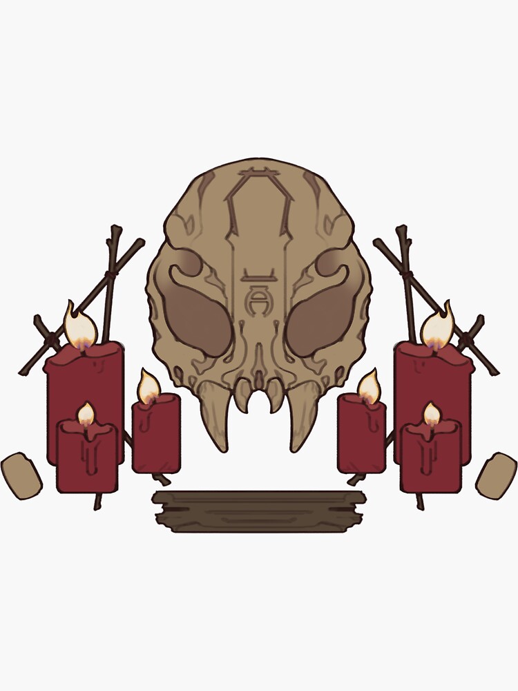 "Alien Skull Altar" Sticker for Sale by SkinnerDesigns | Redbubble