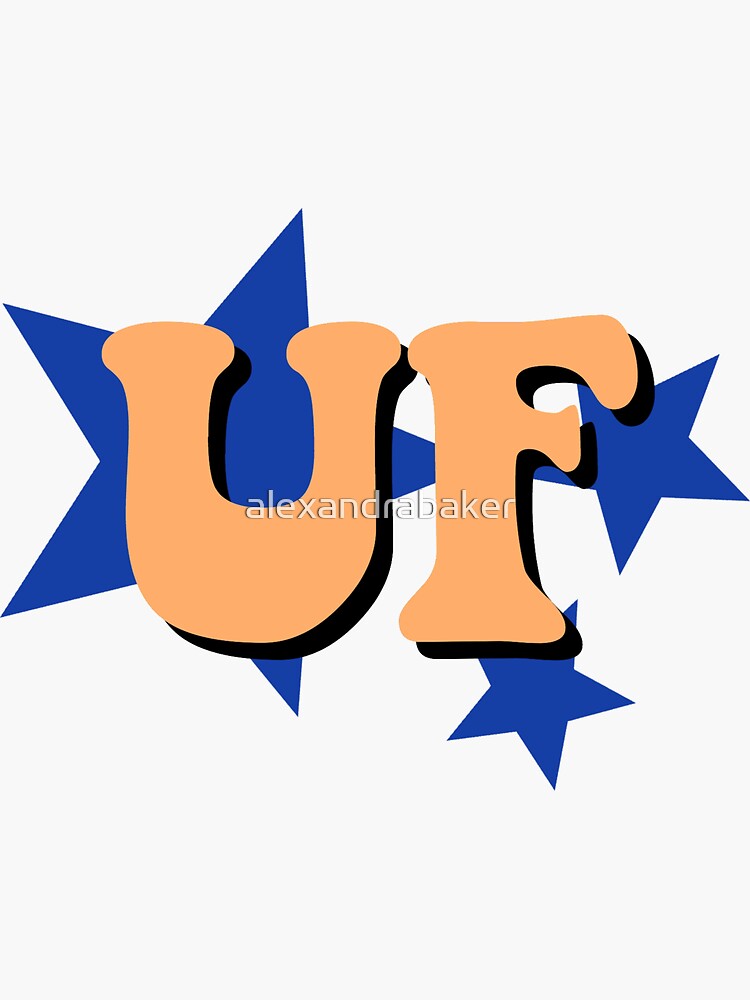 "UF - Retro font and stars" Sticker for Sale by alexandrabaker | Redbubble