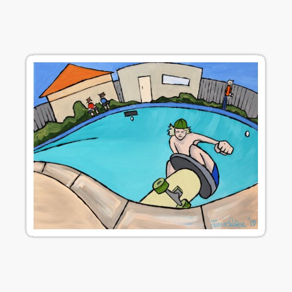 "Pool Stomp" Sticker for Sale by jamieroperart | Redbubble