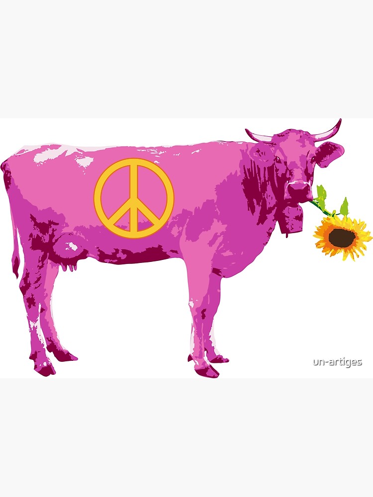 "Peace Cow with Peace Sign" Poster by un-artiges | Redbubble