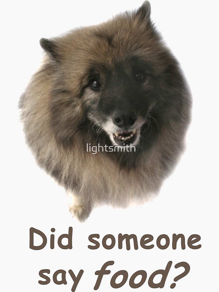 "Did someone say food?" Sticker for Sale by lightsmith | Redbubble