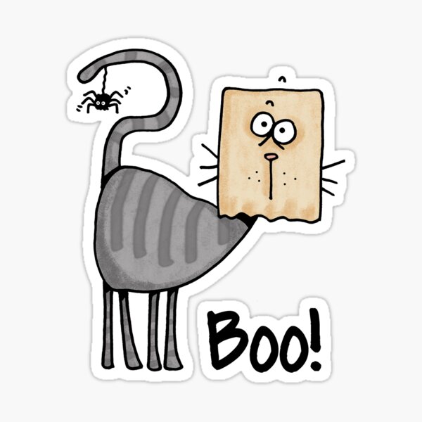 "Boo ! kitty" Sticker for Sale by cfkaatje | Redbubble