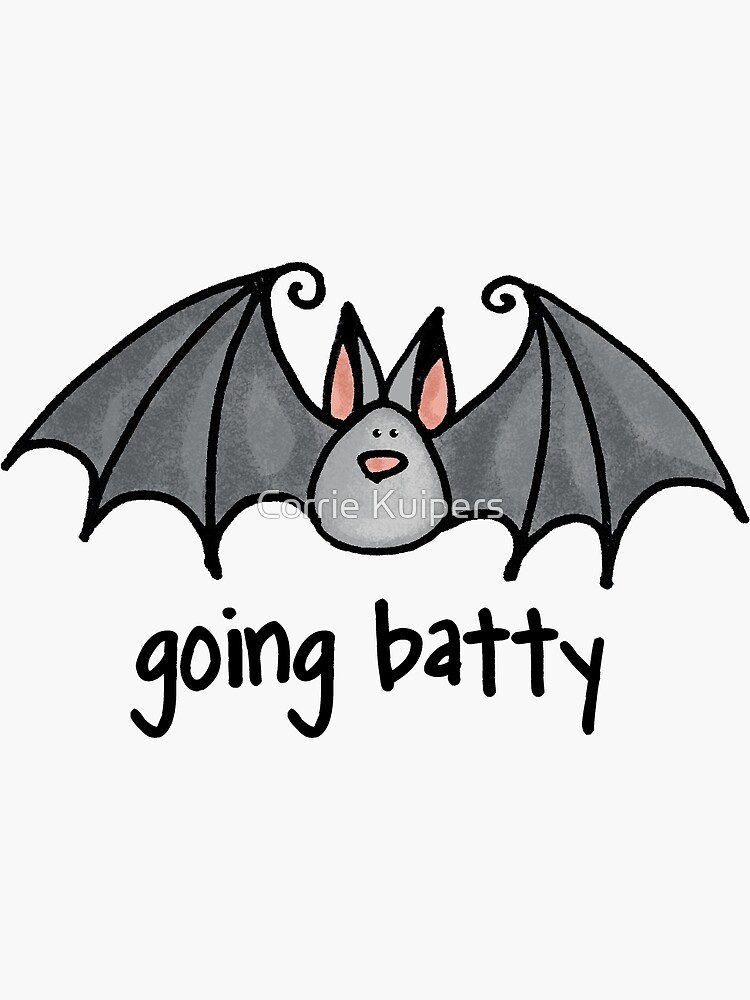"going batty" Sticker for Sale by cfkaatje | Redbubble