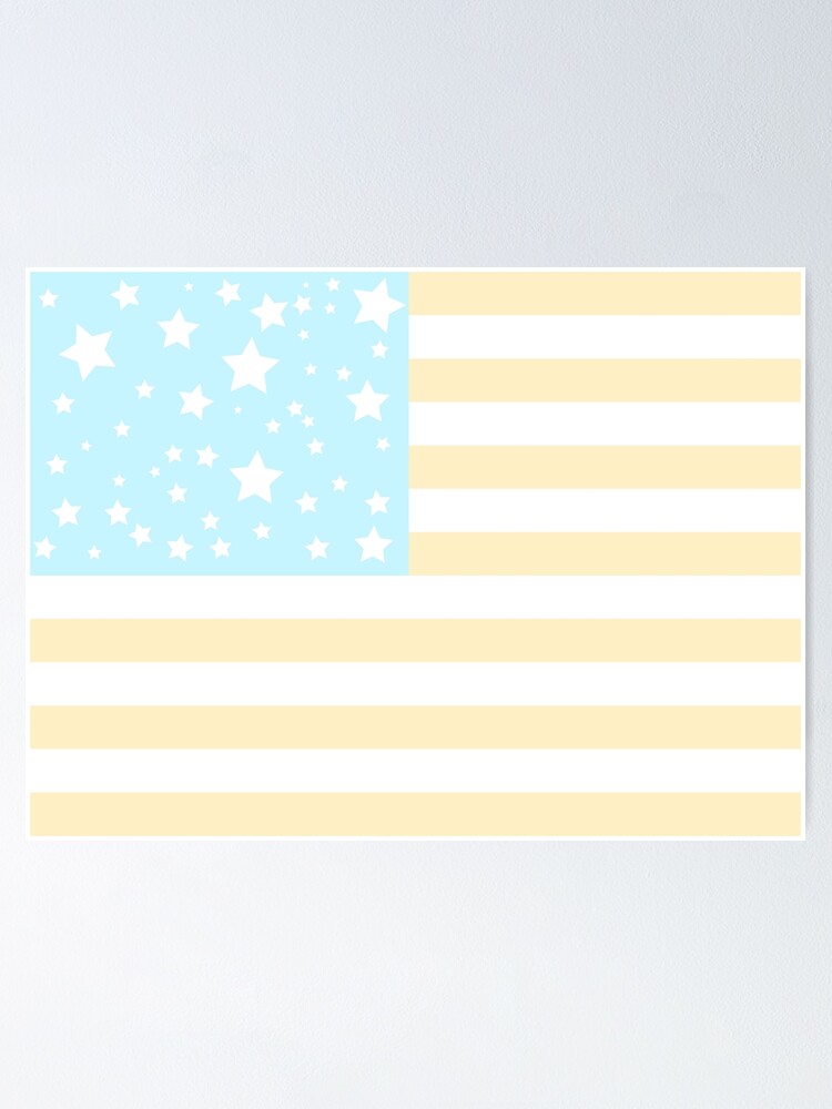 "Cute Pastel USA flag " Poster for Sale by tabbygun | Redbubble