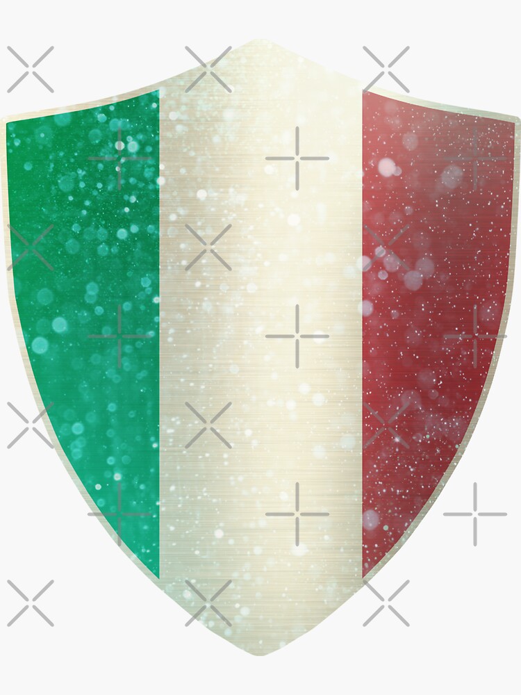 "Italy Flag Shield" Sticker for Sale by ockshirts | Redbubble