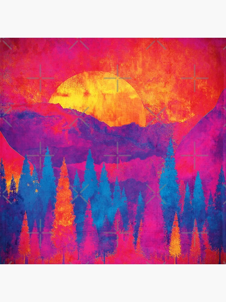 "Neon Landscape Painting" Poster for Sale by Leksal | Redbubble