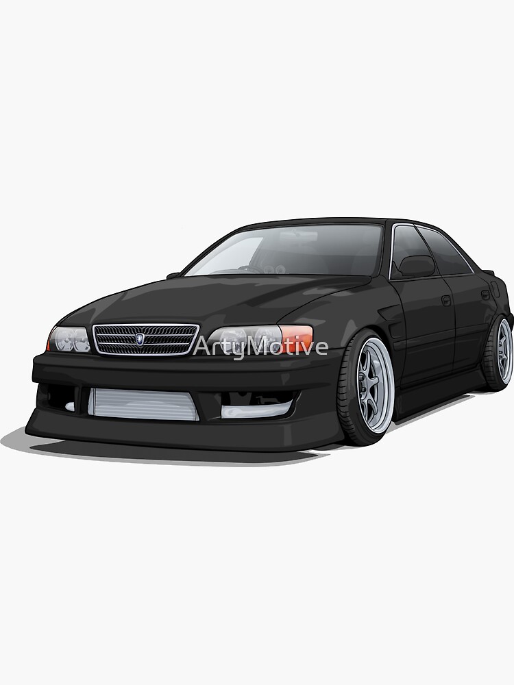 "Chaser jzx100 black" Sticker for Sale by ArtyMotive | Redbubble